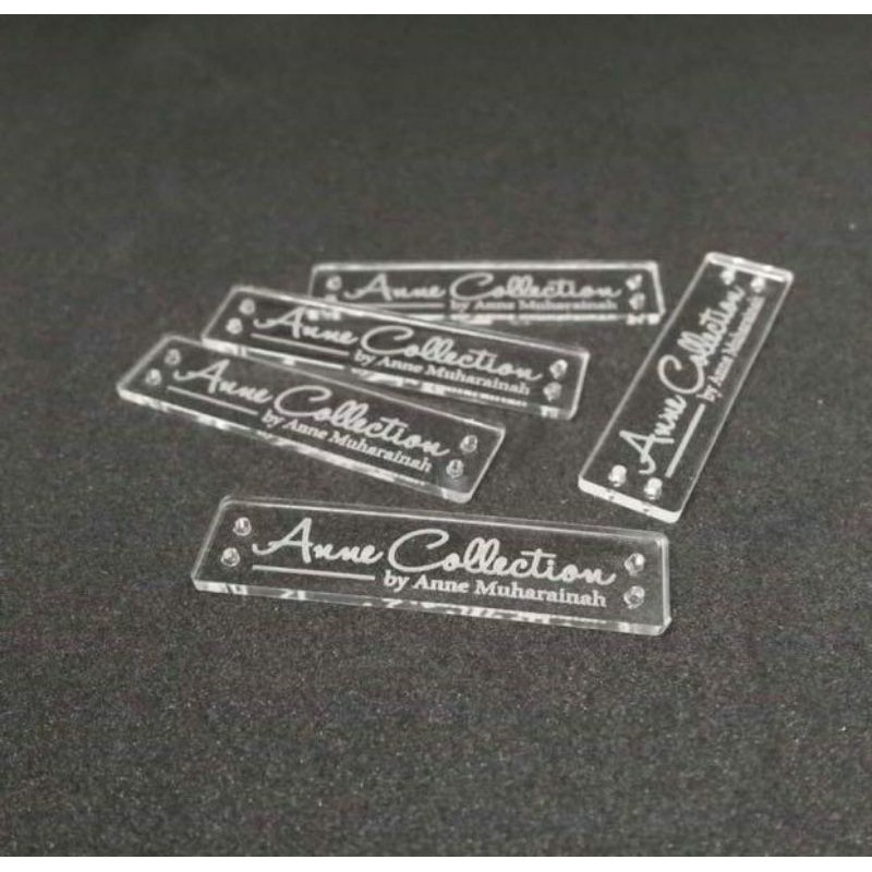 Clear Acrylic Label | Branding Hijab Label | Custom Cutting Label ...