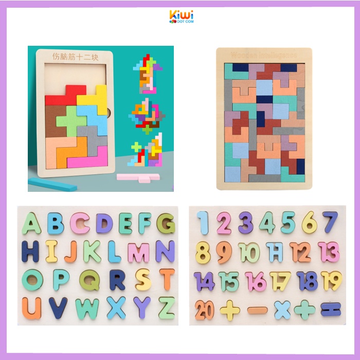 Kids early Learning ABC Letter Alphabets Number Kids Wooden jigsaw ...
