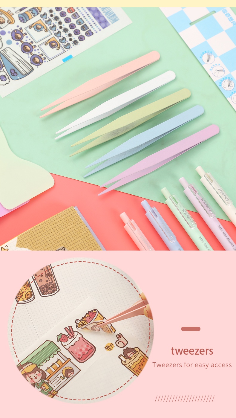 JIANWU 4 Pcs Cute Journal Tools Stationery Set Creative Dot Glue Pen ...