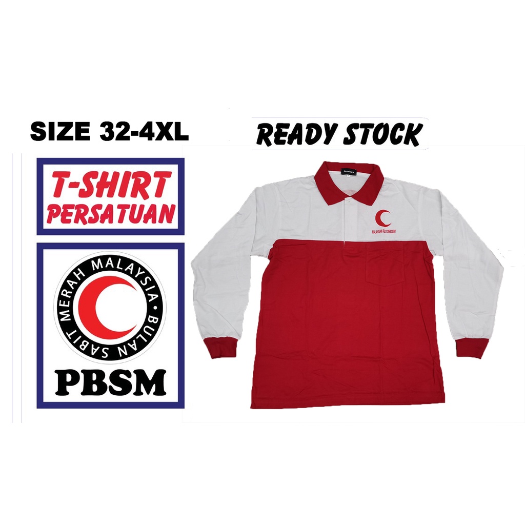 TSHIRT PBSM/PERSATUAN BULAN SABIT MERAH LENGAN PANJANG/ TSHIRT ...