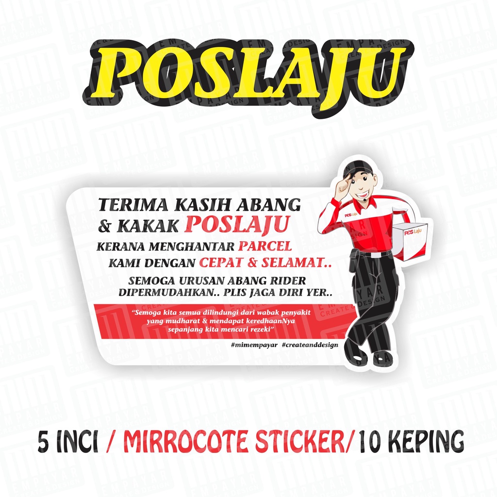 STICKER PARCEL J&T | POSLAJU | TERIMA KASIH ABG POSMEN | mimempayar ...