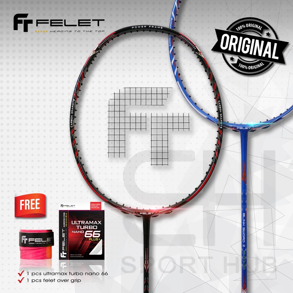 SportHub Felet Blink Sword 1 & Blink Sword 2 Racket Badminton Racket ...
