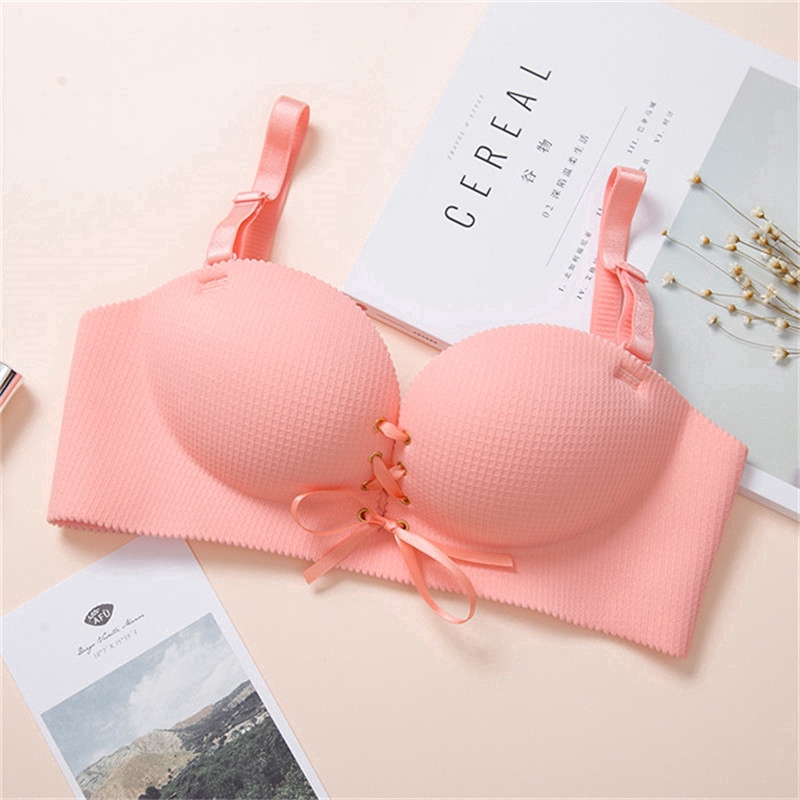 Women Pushup Bra Candy Color Breathable Wireless Padded Soft Seamless ...