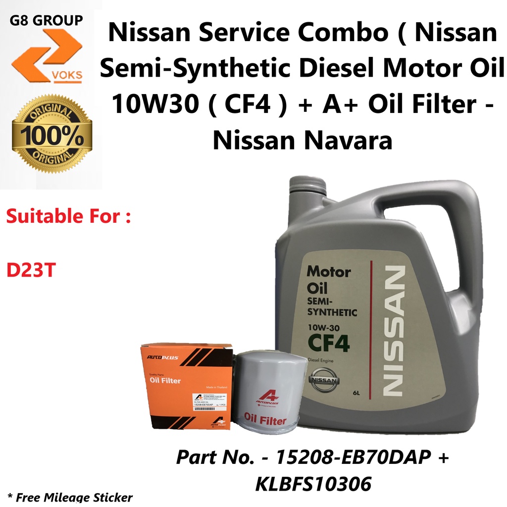Nissan Service Combo ( Nissan Semi-Synthetic Diesel Motor Oil CF4 6L ...