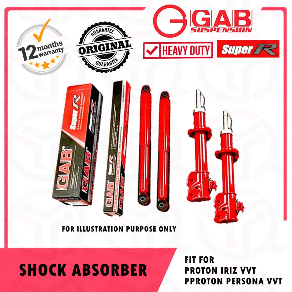 (RED) PROTON IRIZ PERSONA VVT GAB SUPER R PREMIER SPORT ABSORBER (HEAVY DUTY) (GAS) (1 YEAR ...