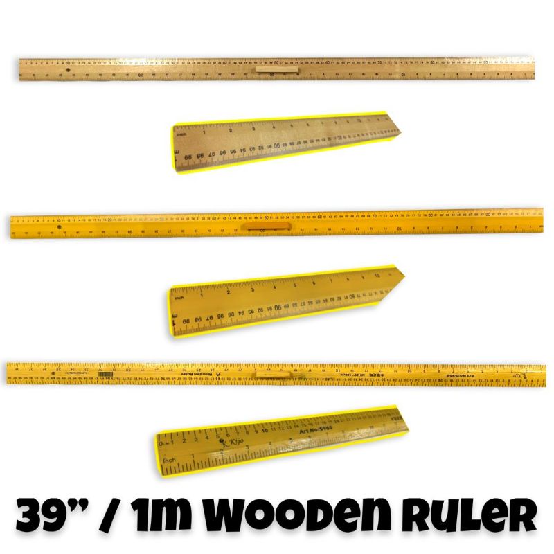 JOO HUAT Teacher Wooden Ruler 100cm 1meter with handle Pembaris Kayu ...