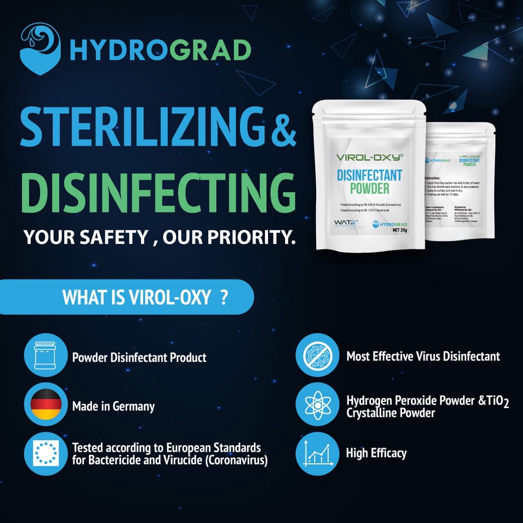 HYDROGRAD Virol Oxy Solution Hydrogen Peroxide Powder and TiO2 ...