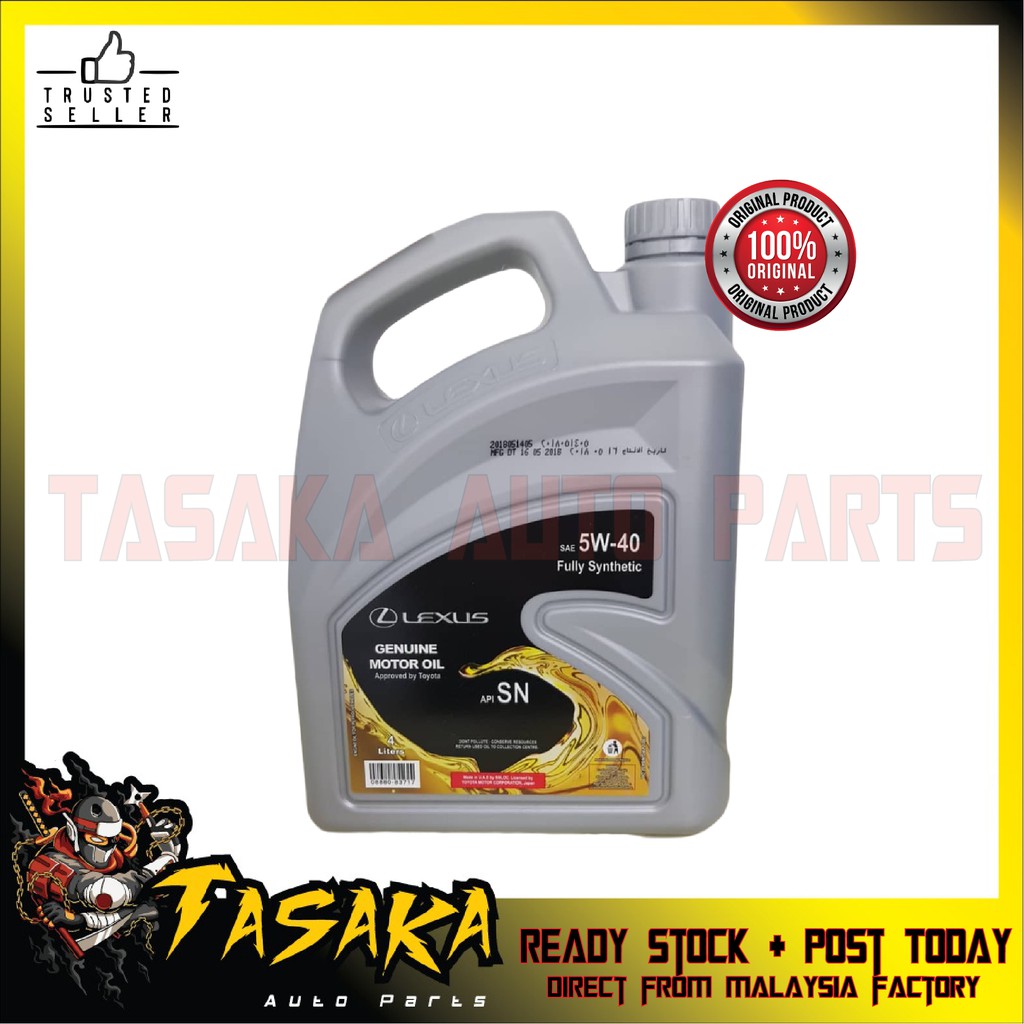 ORIGINAL LEXUS 5W40 API SN Fully Synthetic Engine Oil 4L | Shopee Malaysia