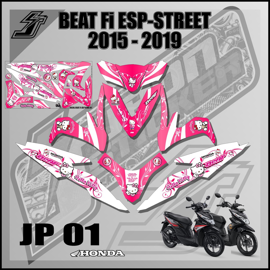 Sticker Decal FULLBODY Honda Beat Street/FI ESP/ISS/FI 2016-2019 Design ...