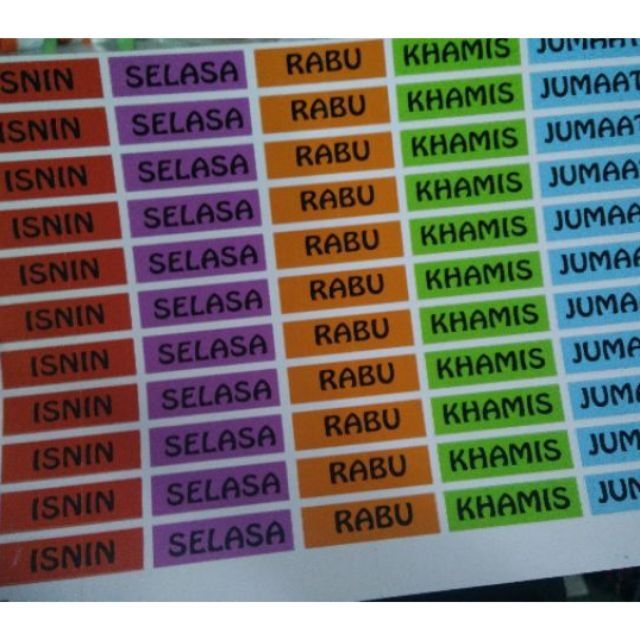 Sticker jadual/ sticker harian | Shopee Malaysia
