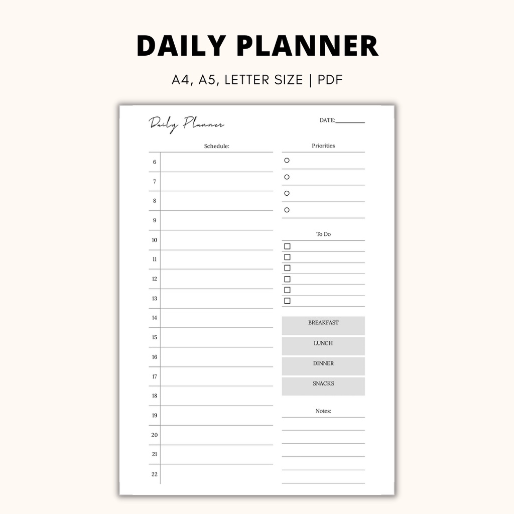 [PDF] Daily Planner Design 1 Template Journal Printable Planner PDF ...