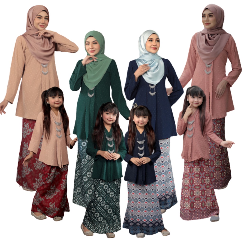 S-3XL Kebaya Sedondon Ibu Anak Kebaya Raya Mom & Kids Plus Size Saiz ...
