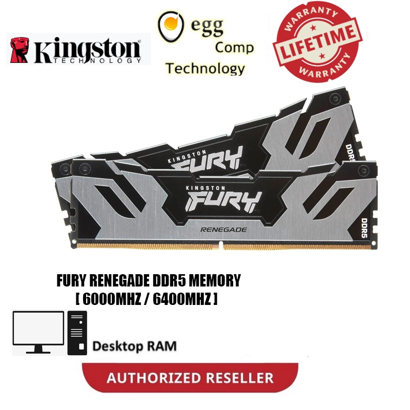 Kingston Fury Renegade DDR5 6000MHz/6400MHz High Performance Desktop Gaming RAM Memory (16GB ...