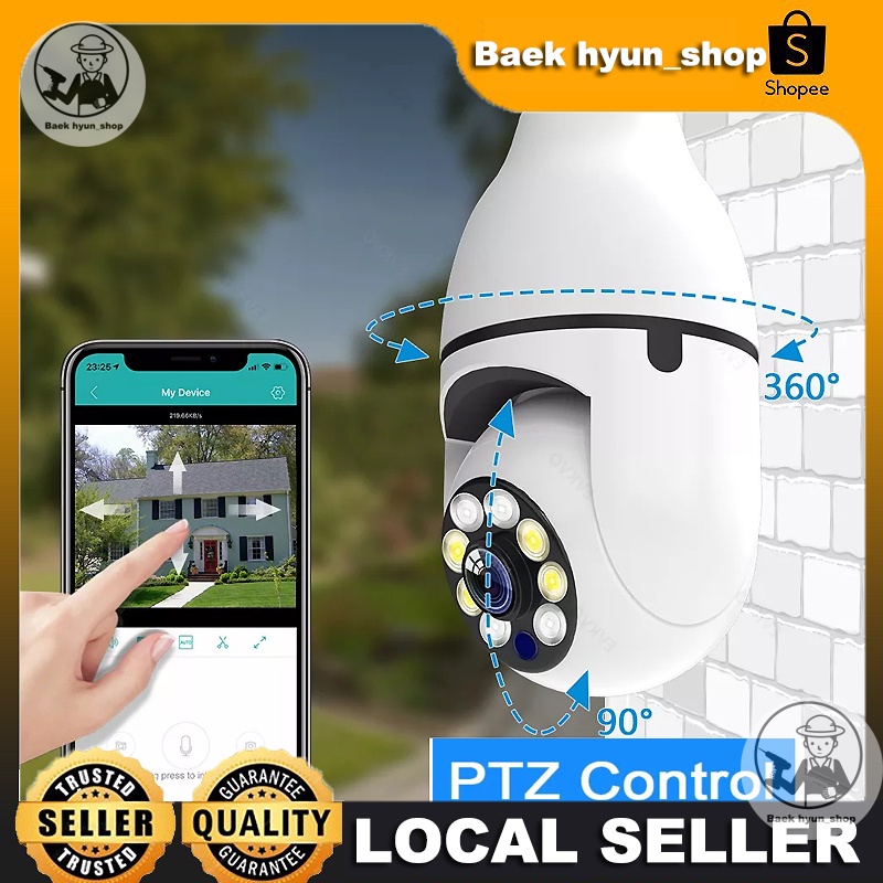 360°Wifi Camera LED Light/1080P Panoramic Home Security CCTV Security ...