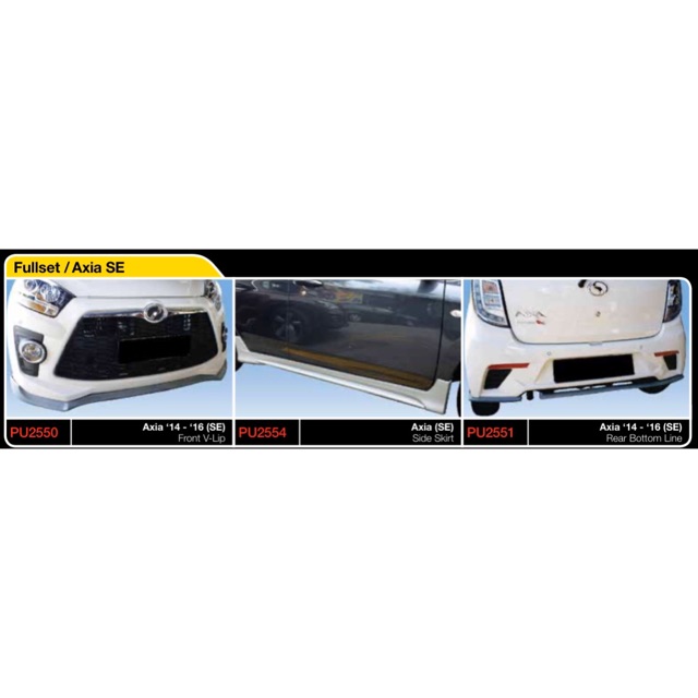 Perodua Axia se 2014 2015 2016 bodykit body kit front side rear skirt ...