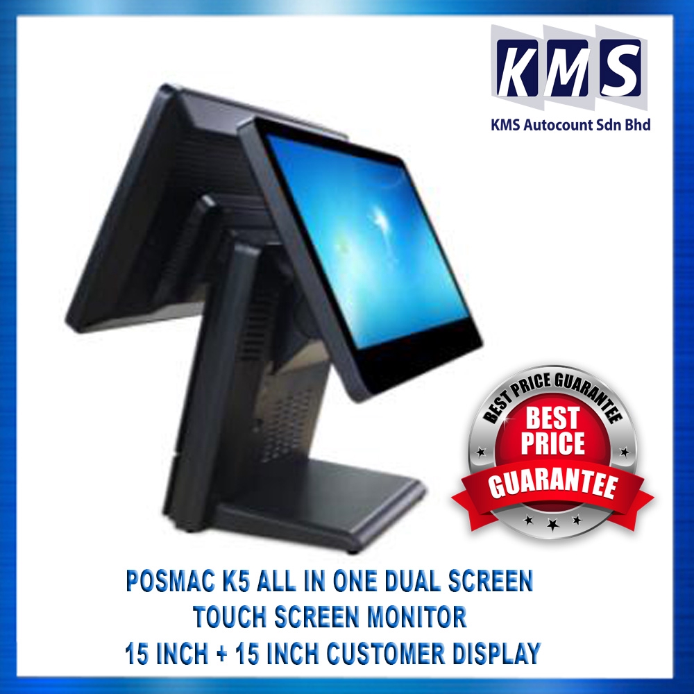 POSMAC K5 ALL IN ONE DUAL SCREEN TOUCH SCREEN MONITOR 15 INCH + 15 INCH ...