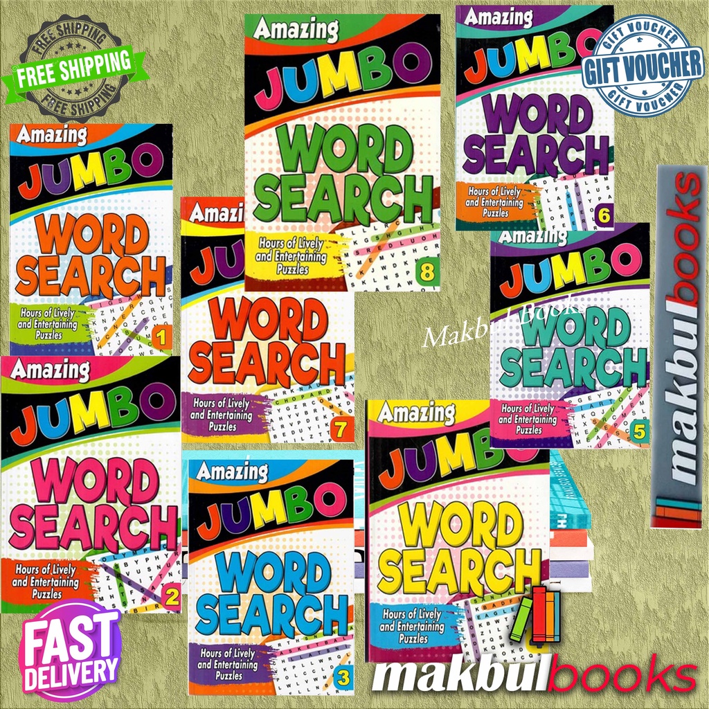 MIND TO MIND: AMAZING JUMBO WORD SEARCH BOOK 1 TO 8 | Shopee Malaysia