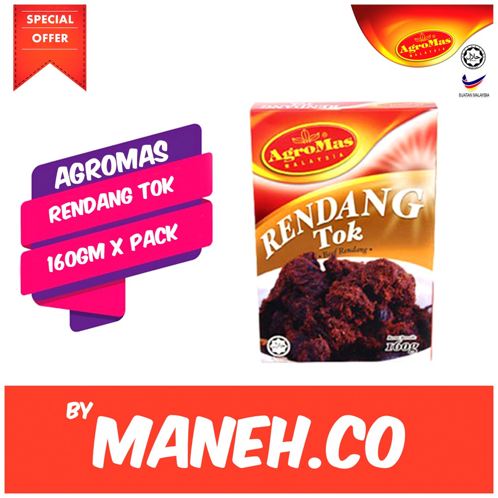 💥💥💥Agromas Rendang Tok 160gm x Pack💥💥💥 | Shopee Malaysia