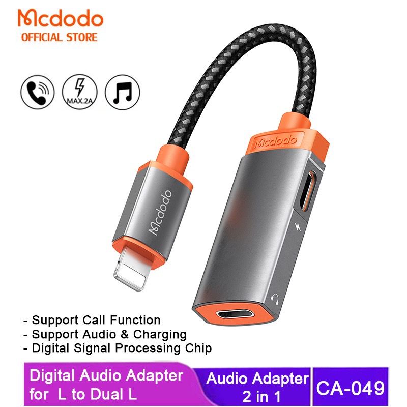 MCDODO SPLITTER SESUAI UNTUK IPHONE IP 14 13 12 11 PRO MAX MINI AUDIO ...
