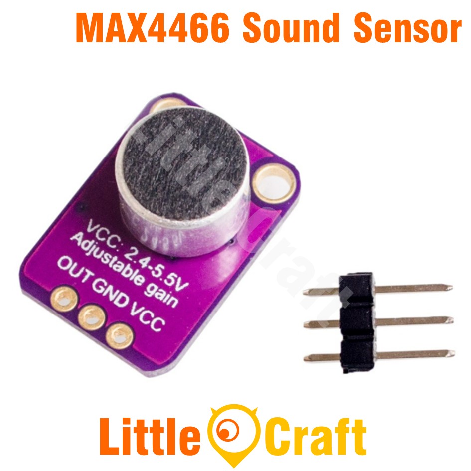 MAX4466 Microphone Amplifier Sound Sensor Module With Adjustable Gain ...
