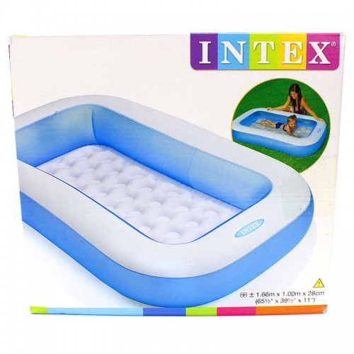 INTEX Kids Inflatable Rectangular Swimming Pool (166 x 100 x 28cm ...