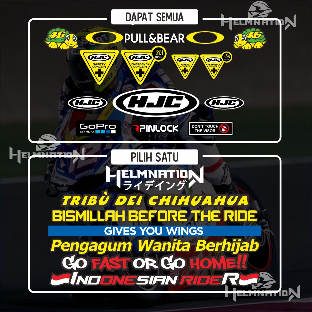 Hjc Full Helmet Visor Sticker Package | Shopee Malaysia