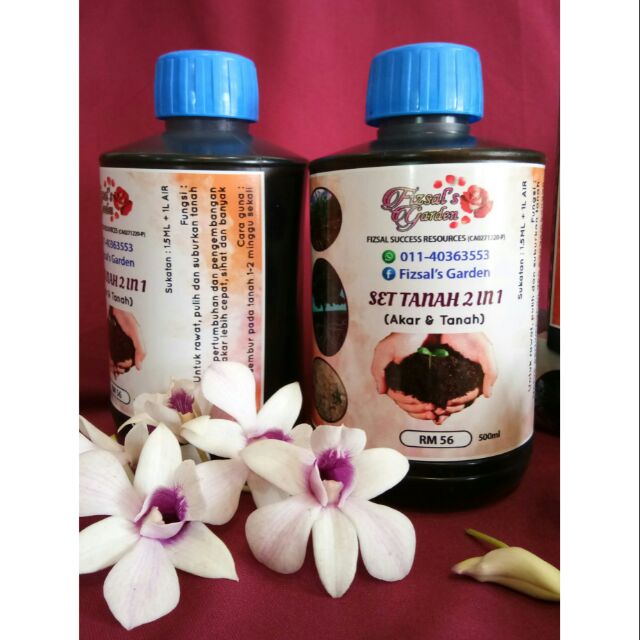 SET TANAH 2 IN 1 (Akar dan Tanah) Organik - 500ml Baja rawat pulih ...