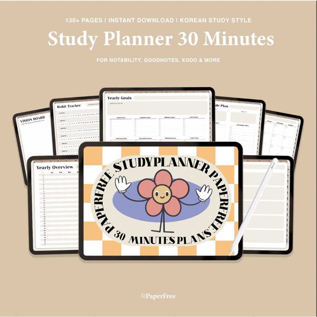 GoodNotes / Notability / Digital 30 Minutes Korean Study Planner / PDF ...