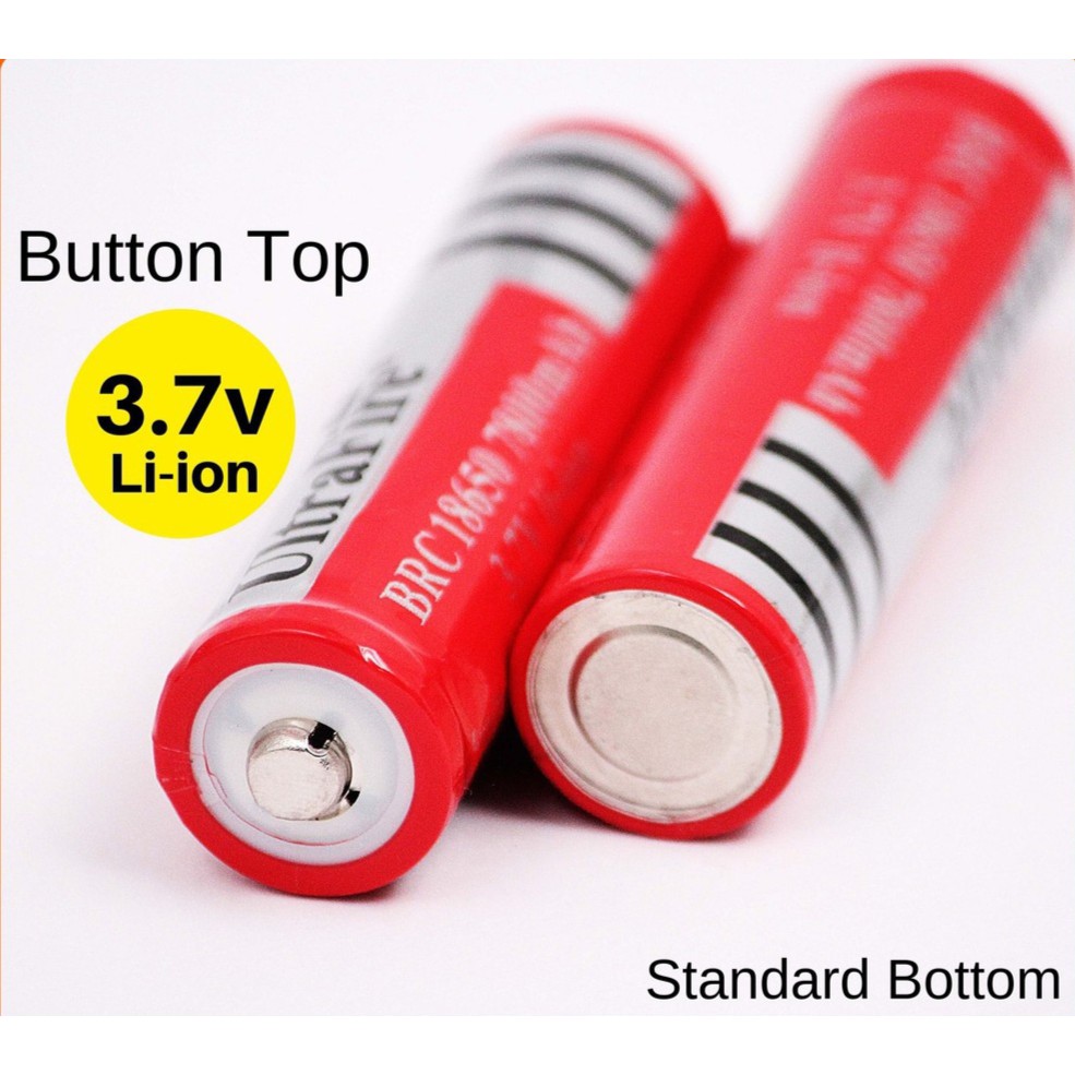 Batery boleh cas semula 1pc 18650 3.7V Flat Top / Button Top ...