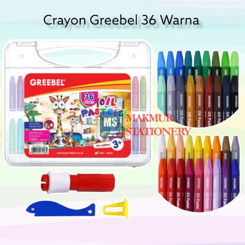 Crayon/greebel Crayon 36 Colors Oil Pastel | Shopee Malaysia