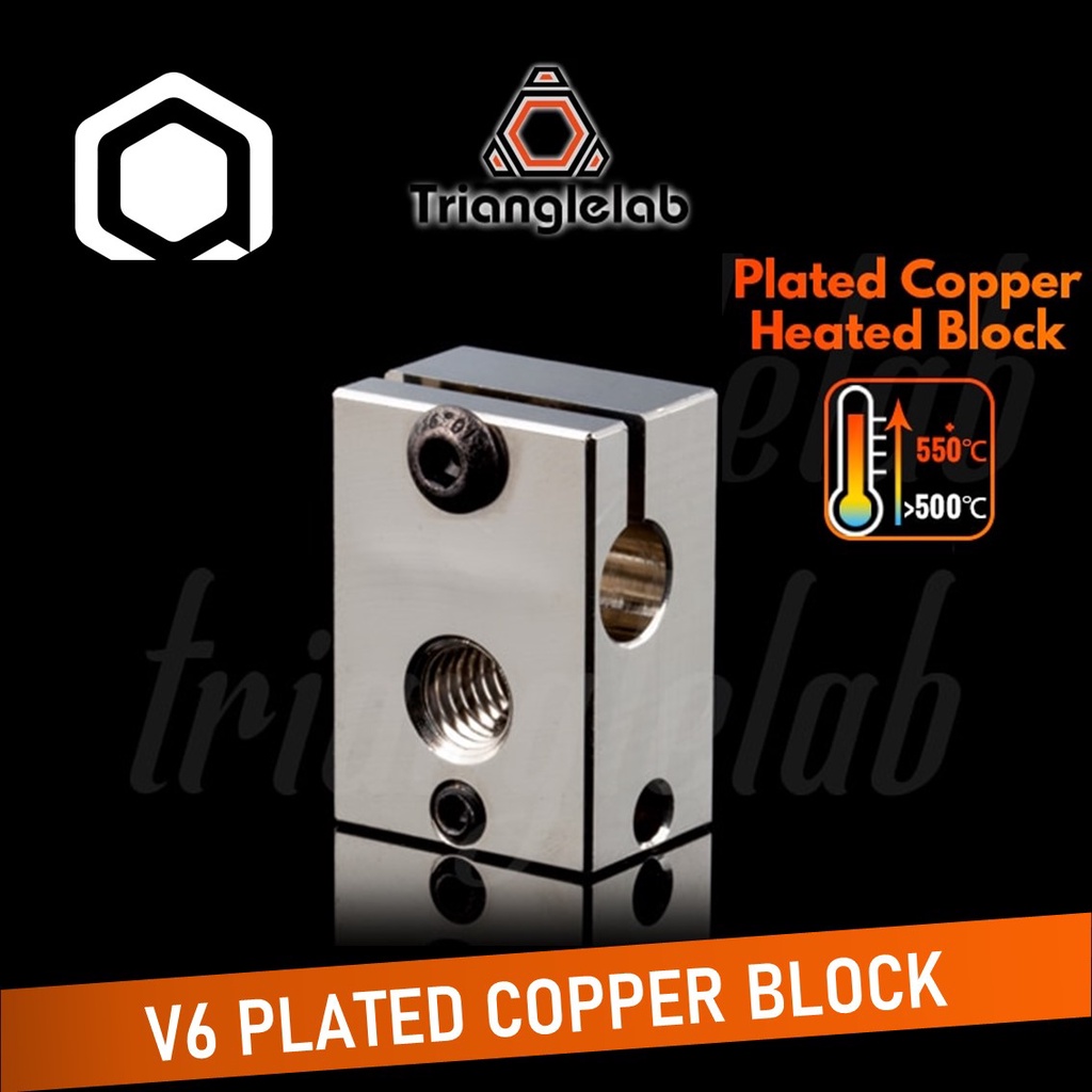 Trianglelab E3D V6 Copper Plated Heat Block For V6 Hotend - High ...