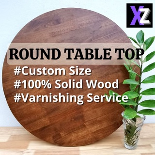 𝐗𝐙 Round Table Solid Wood 20mm/28mm Meja Bulat Dining table Meja Makan ...
