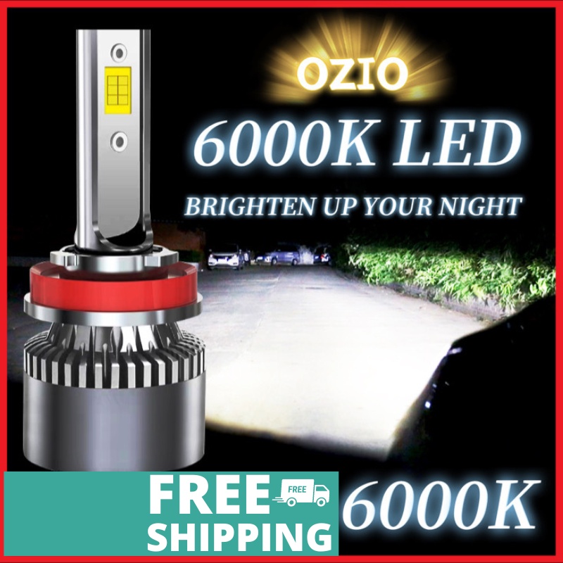 [OZIO] Ozio Bright Vision 6000K Car LED Headlight Bulb 55W Pure White H1 H3 H4 H7 H8 H9 HB3 HB4 ...
