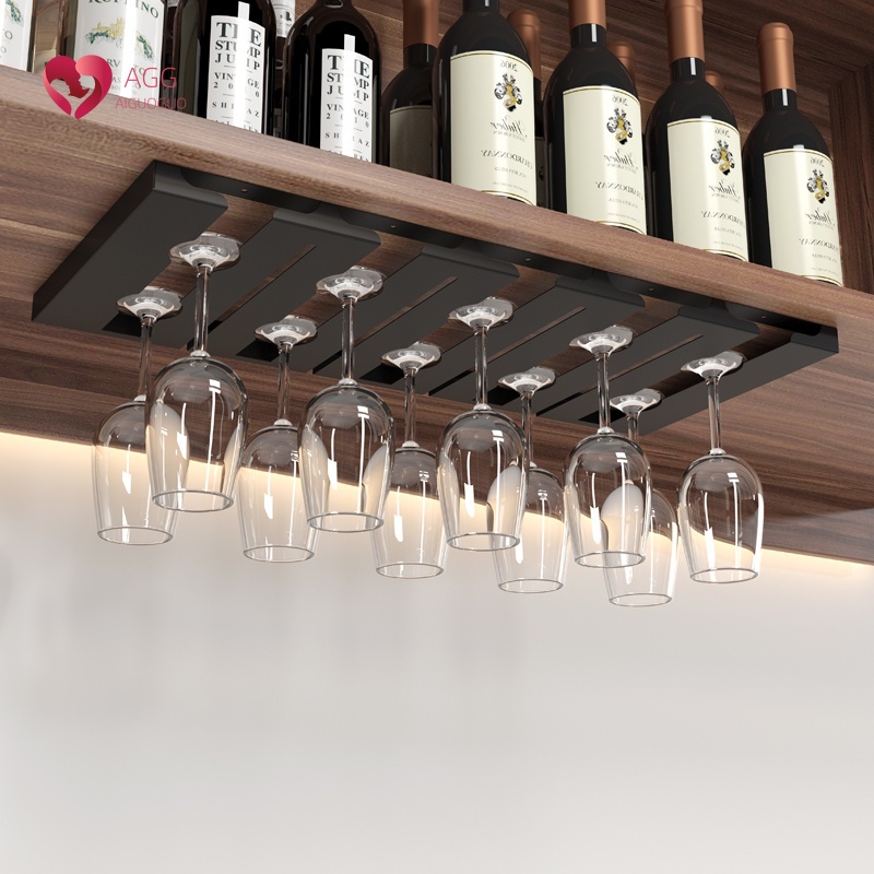 Stainless steel double row wine glass holder wine shlef Wine glass rack ...