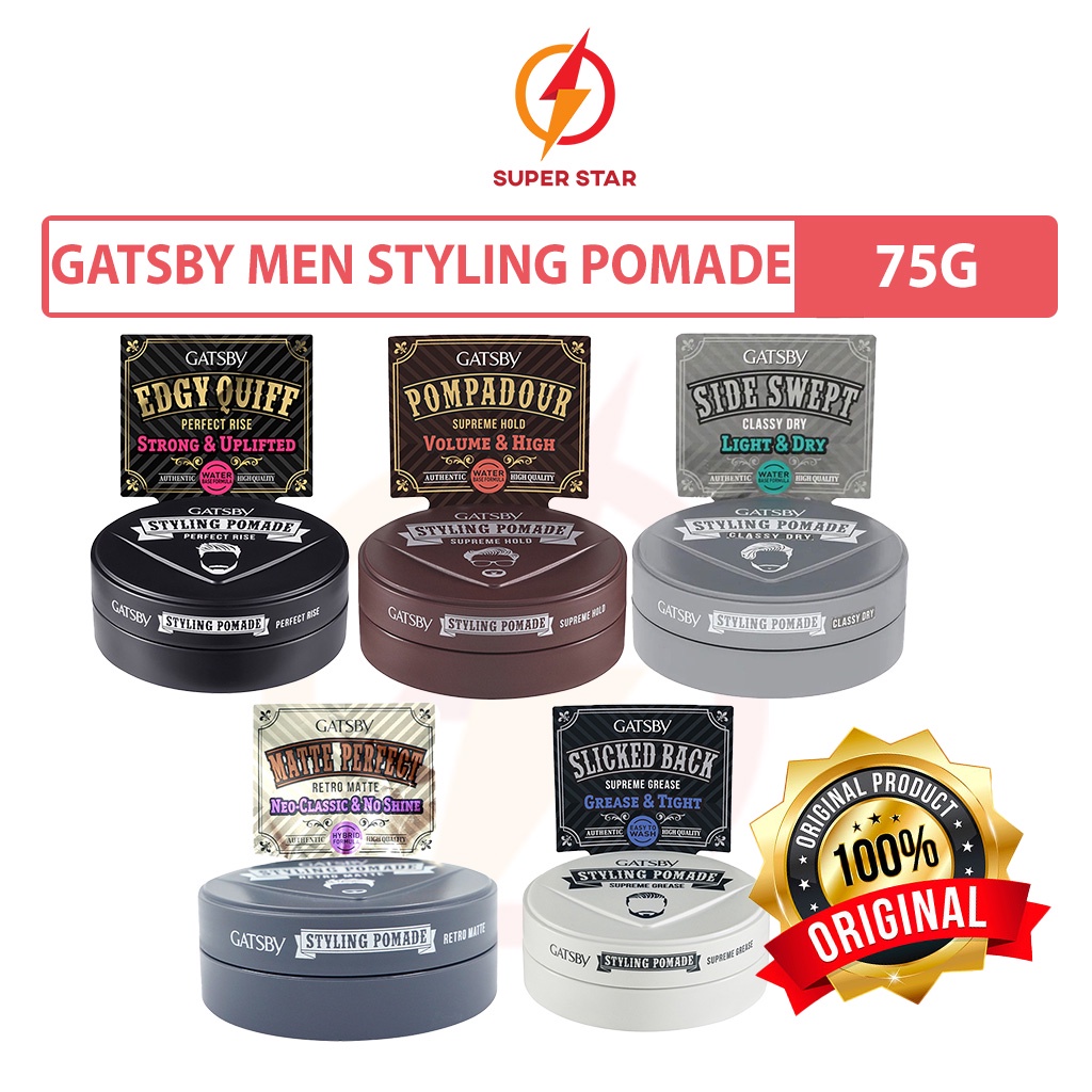Gatsby Men Styling Pomade 75g (Supreme Grease/Supreme Hold/Perfect ...