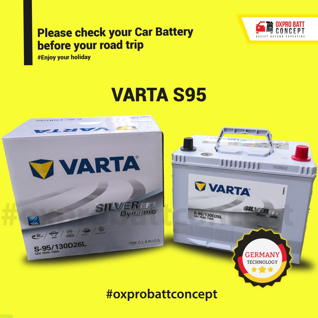 S95-EFB Varta Silver EFB Dynamic (130D26L) for Start & Stop Engine (Idling Stop) Car Battery ...