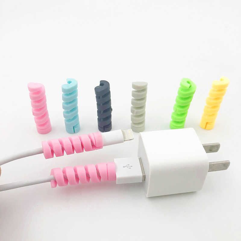 USB Charger Cable Cord Wire Protector Spiral Winder Cover Cable ...