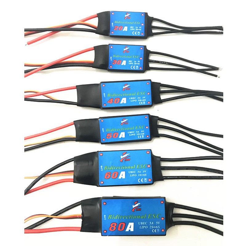 ZMR 12A 20A 30A 40A 50A 60A 80A Bidirectional Brushless ESC for RC Boat Rc Car Pneumatic ...