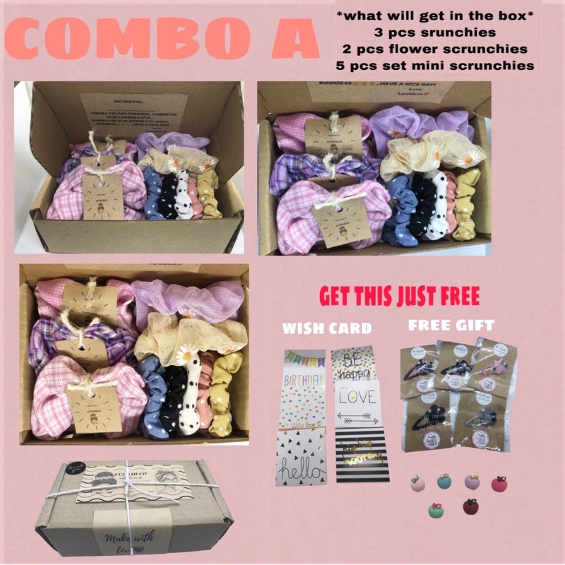 ( COMBO A) SUPRISE BOX/GIFT BOX SCRUNCHIES SET | Shopee Malaysia