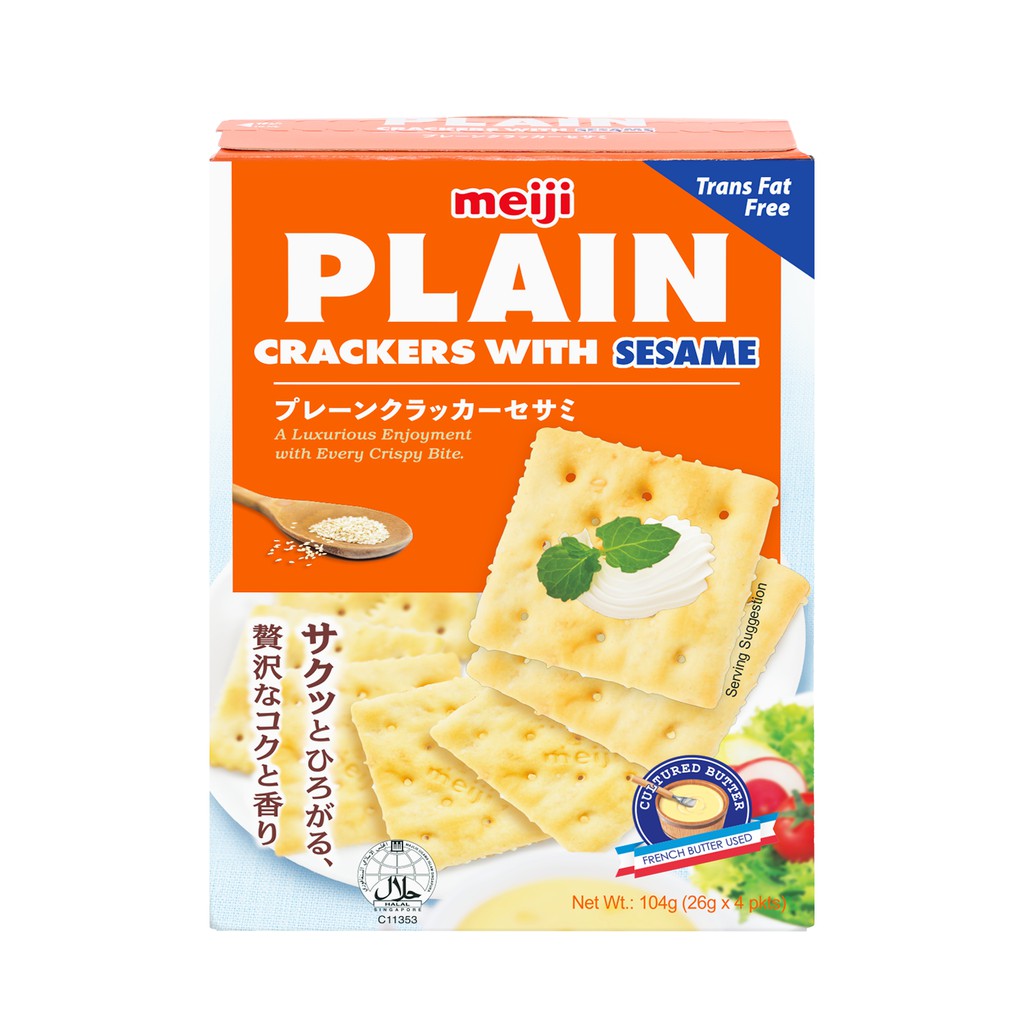 Meiji Plain Crackers Biscuits Japan Original / Oats / Sesame Meiji ...