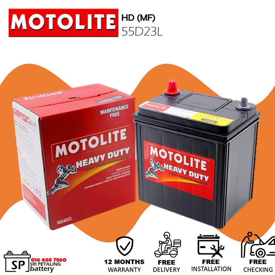 [ 55D23L | D23 | D23L ] Motolite Heavy Duty MF | Car Battery Bateri ...