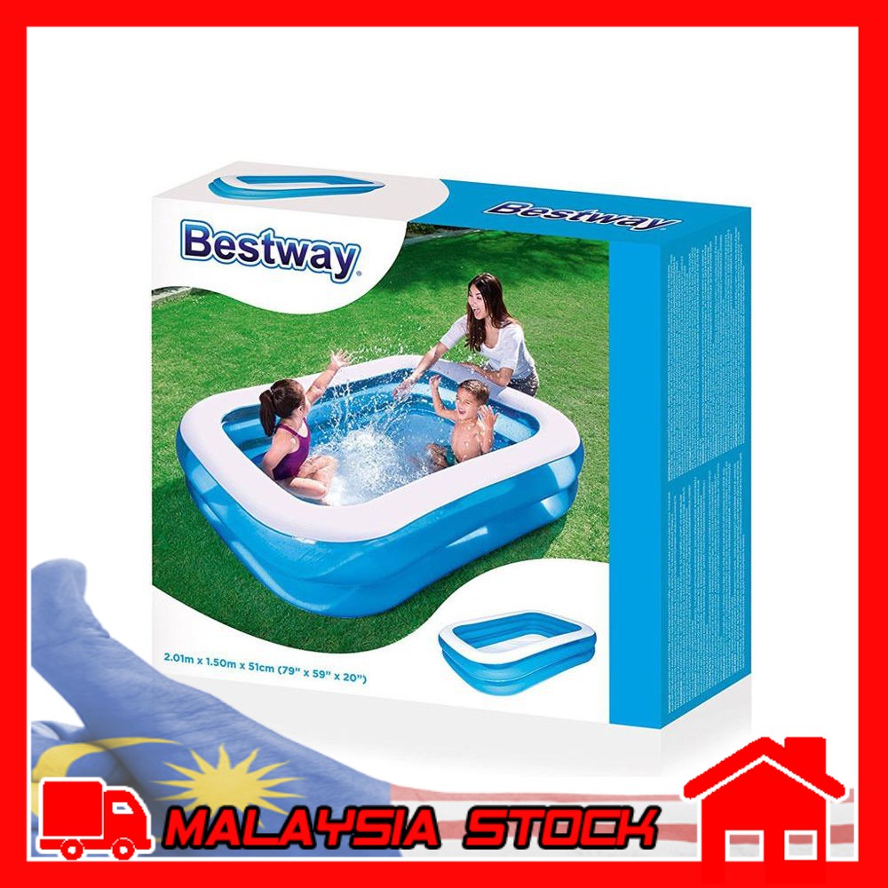 Bestway 2.01Meter Large Inflatable Swimming Pools Kolam Mandi 2 Layers ...