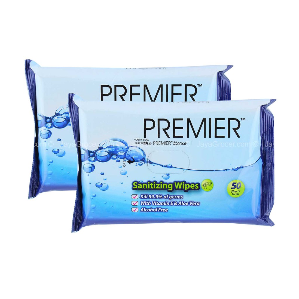 Premier Sanitizing Wipes Tissue 50sheets x 2 | Shopee Malaysia