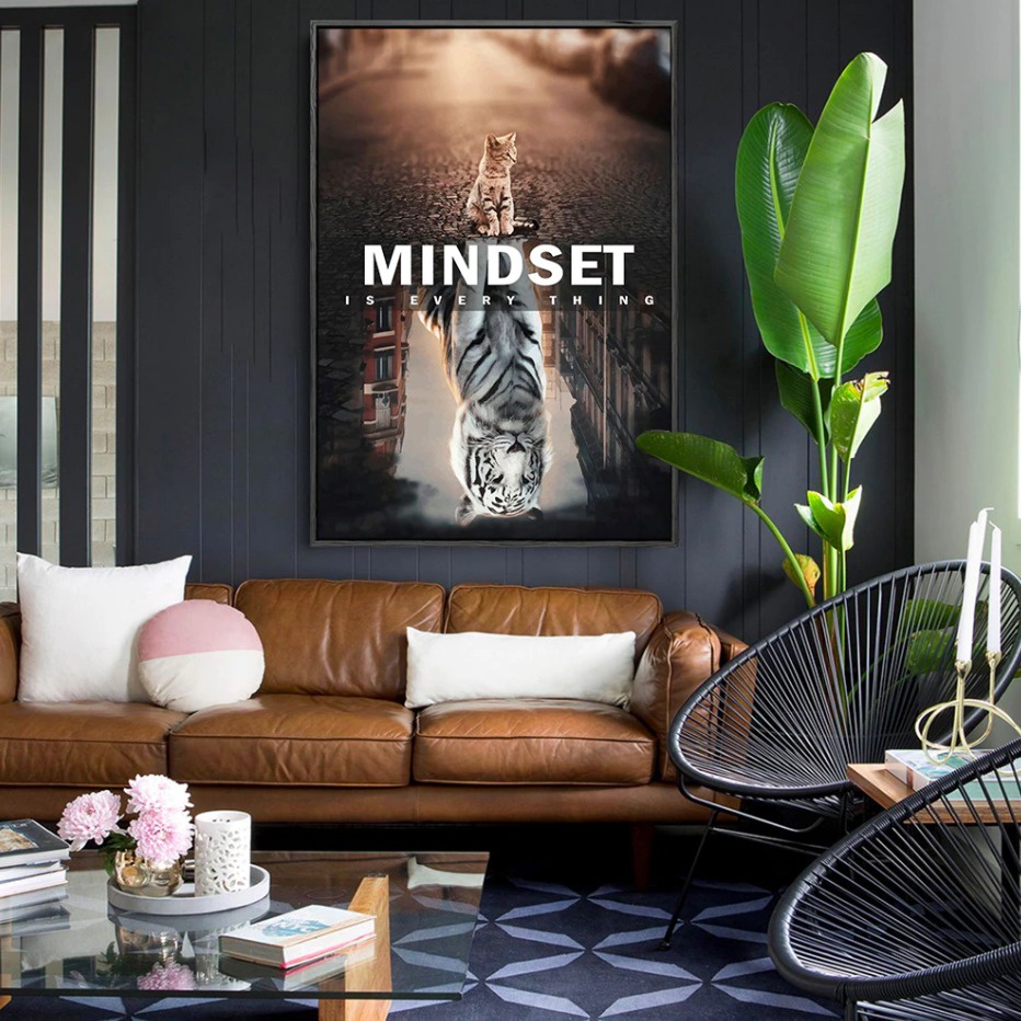 Hiasan Lukisan Seni Dinding Lukisan Kanvas Minda Motivasi Ruang Tamu ...