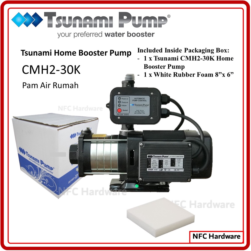 TSUNAMI CMH2-30K / CMH2-40K / CMH4-40K Home Booster Pump (Pam Air Rumah ...