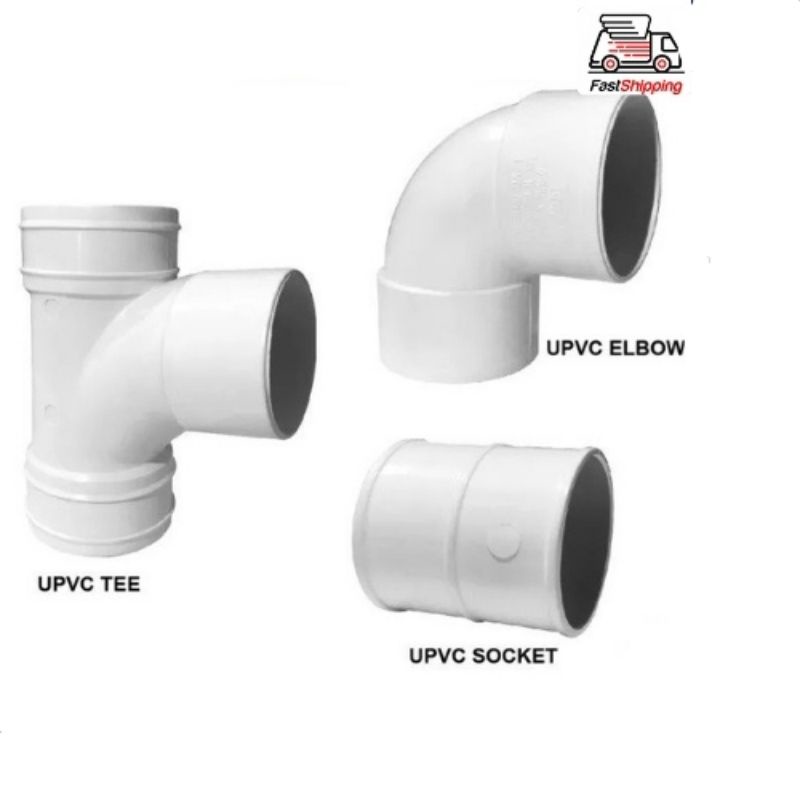 4" 110MM /3" 82MM UPVC Fitting (White) Elbow/Socket/Tee/Bend/Straight ...