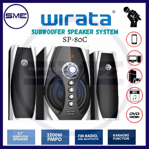 WIRATA SUBWOOFER SPEAKER / SP-80C / WIRATA 2.1 SUBWOOFER SPEAKER SYSTEM ...
