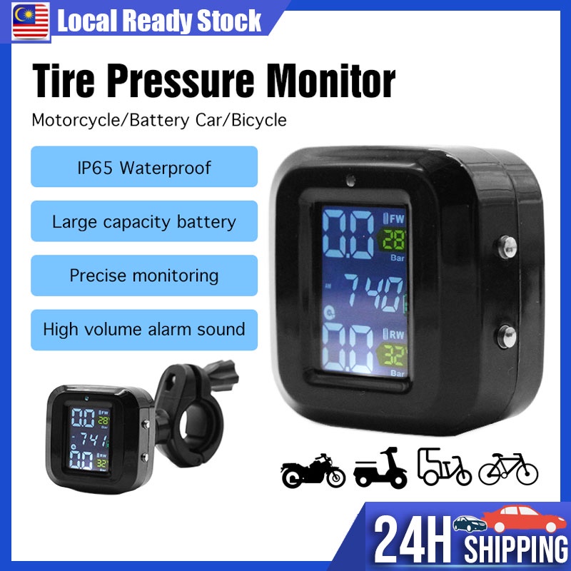 TPMS Motorcycle Tyre Pressure Monitor Wireless Tyre Pressure Monitoring ...
