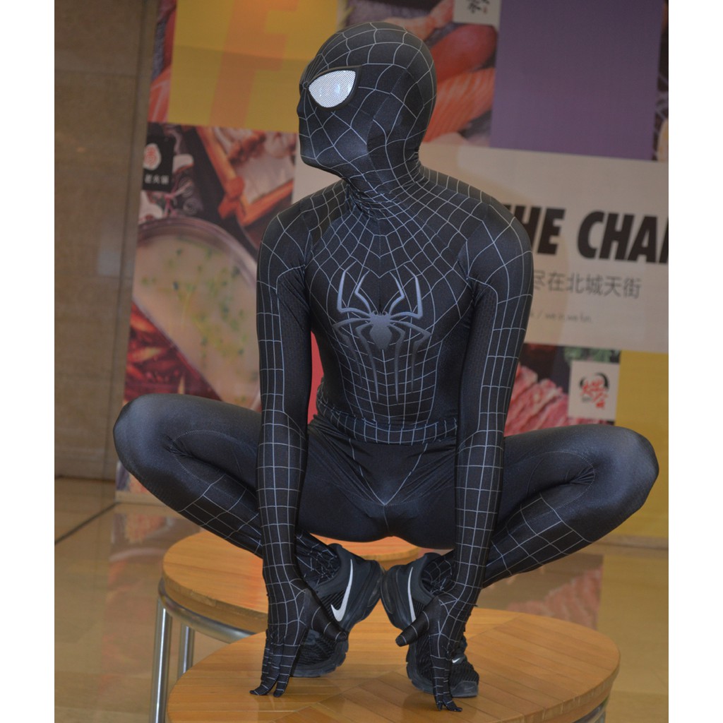 Adults Black Amazing Spiderman 2 Costume Black Spider Man Morph Full