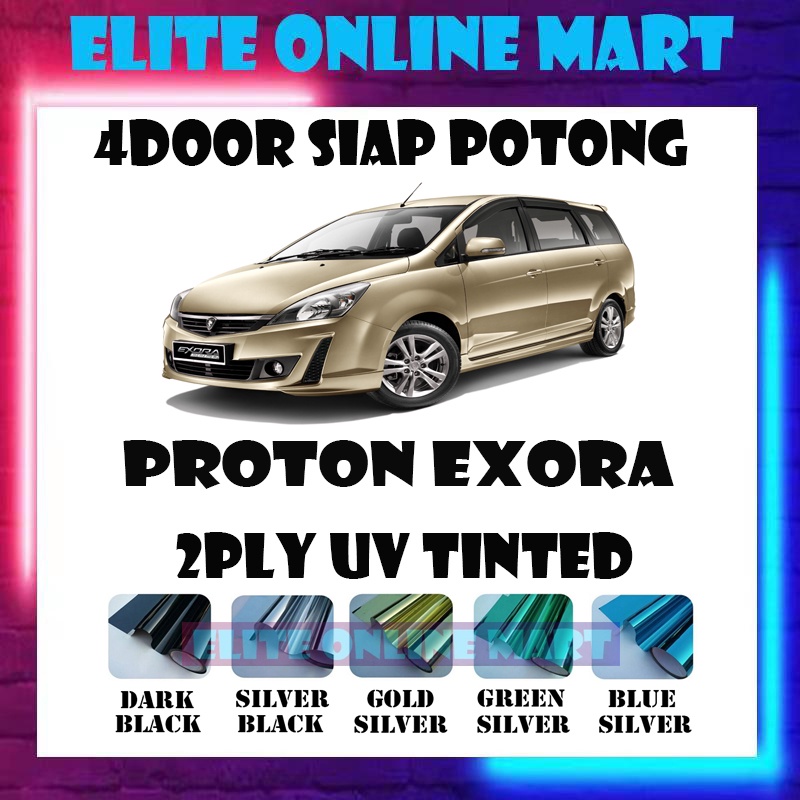 Proton Exora 4 Door Tinted UV 2Ply Siap Potong Tinted Kereta Dark Black ...